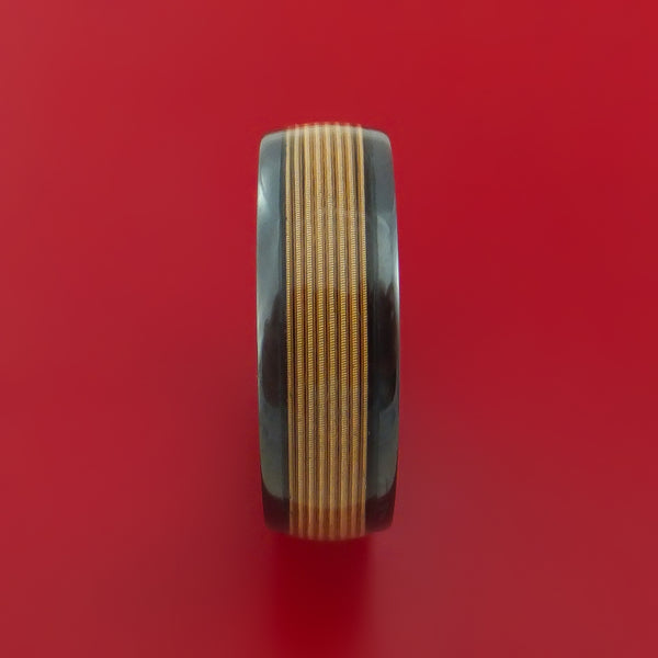 Black Zirconium Guitar String Ring Custom Made Band – Stonebrook Jewelry