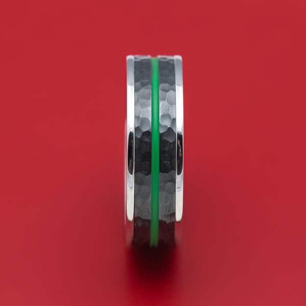 Cobalt Chrome Ring with Black Zirconium and Cerakote Inlays Custom Mad ...