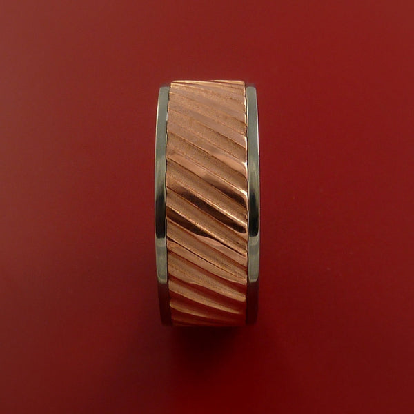 Titanium Spinner Ring with Copper Inlay Custom Made Men's Wedding Band ...